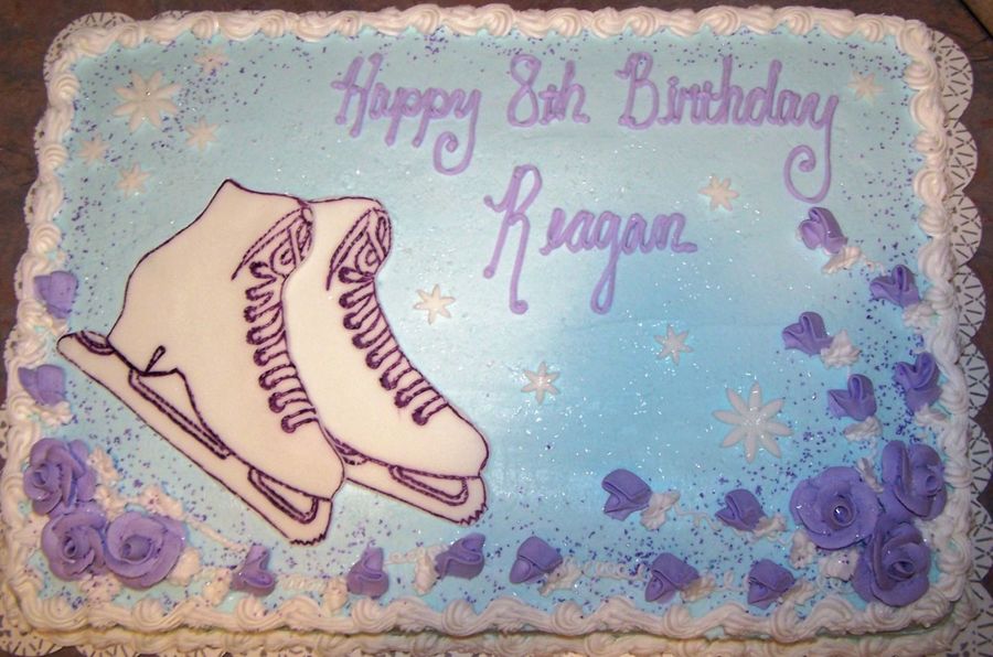 Ice Skating Theme Birthday Cake - CakeCentral.com