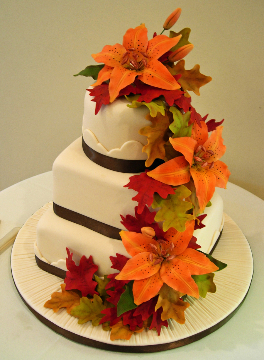 Autumn Wedding Cake - CakeCentral.com