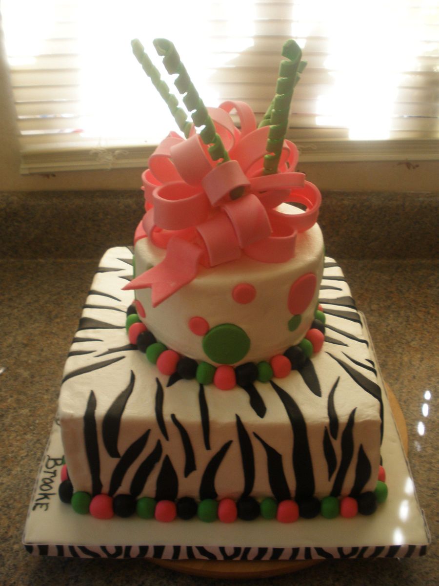 Zebra And Polka Dot Cake - CakeCentral.com