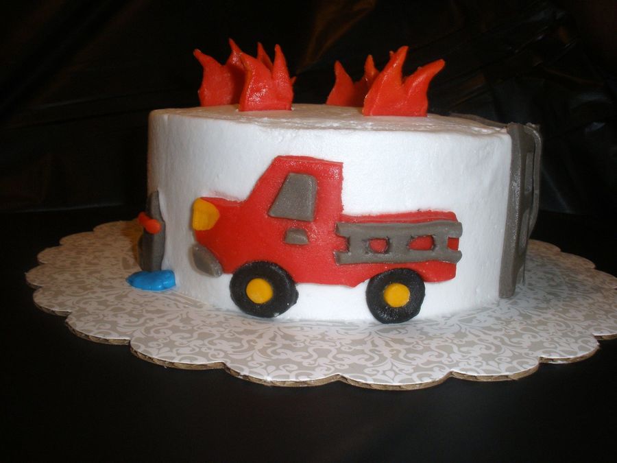 Firetruck Smash Cake - CakeCentral.com