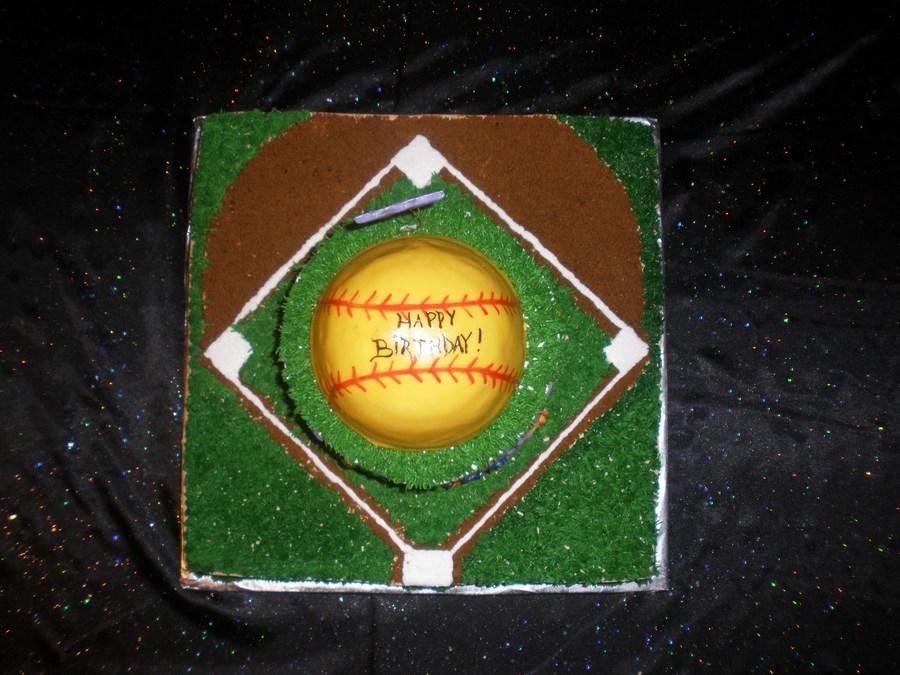 Girls Softball Cake - CakeCentral.com