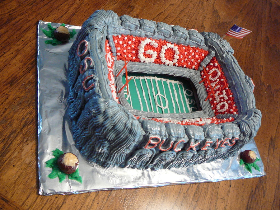Ohio State Stadium Birthday Cake - CakeCentral.com