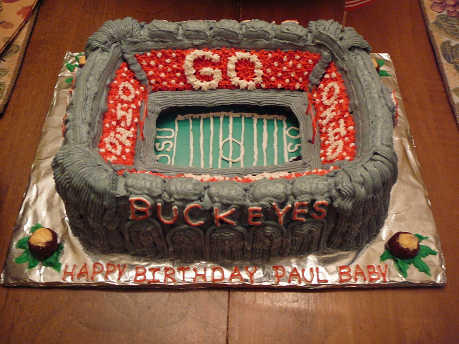 Ohio State Stadium Birthday Cake - CakeCentral.com