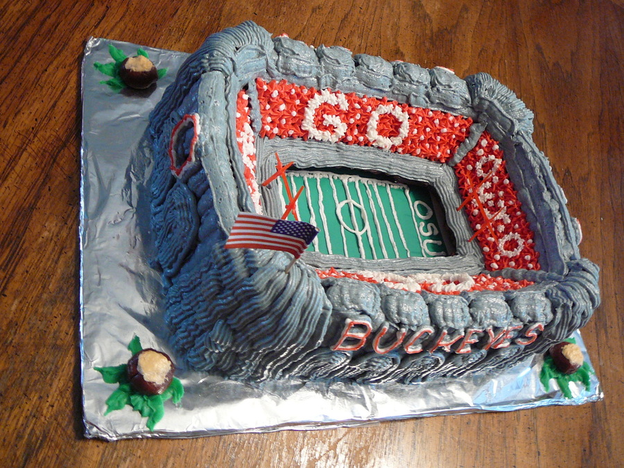 Ohio State Stadium Birthday Cake - CakeCentral.com