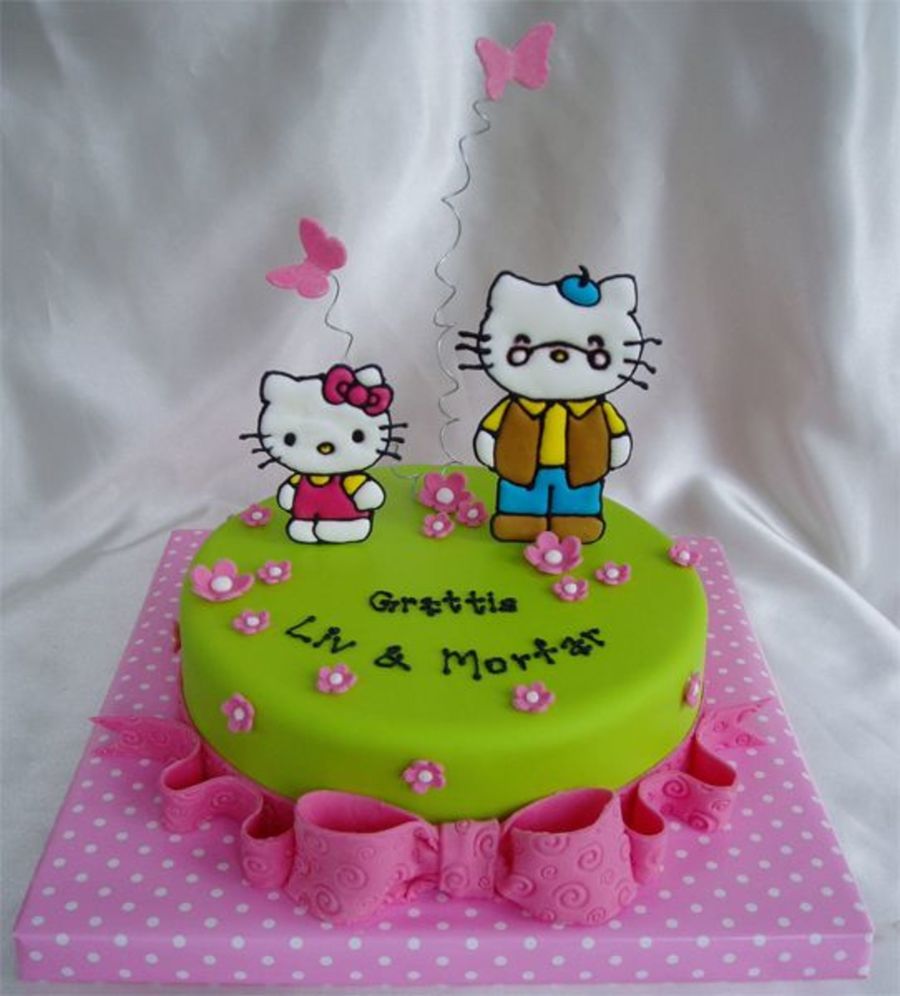 Hello Kitty And Grandpa - CakeCentral.com