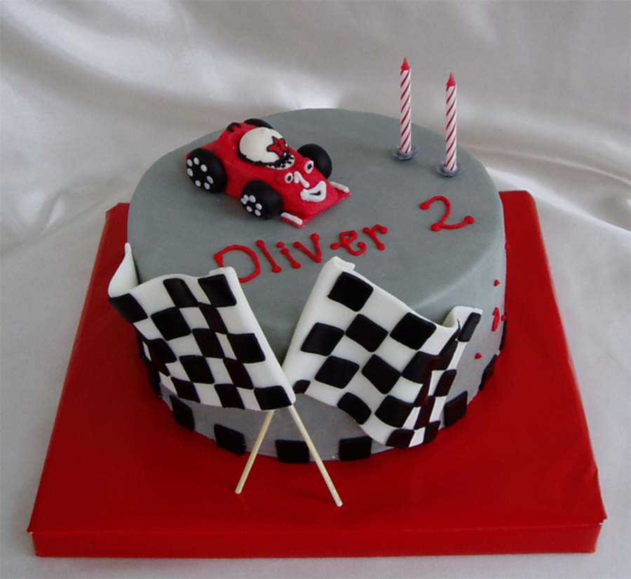 Roary With Checkered Flags - CakeCentral.com