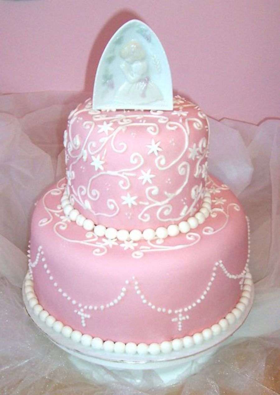 Pink Communion Cake - CakeCentral.com