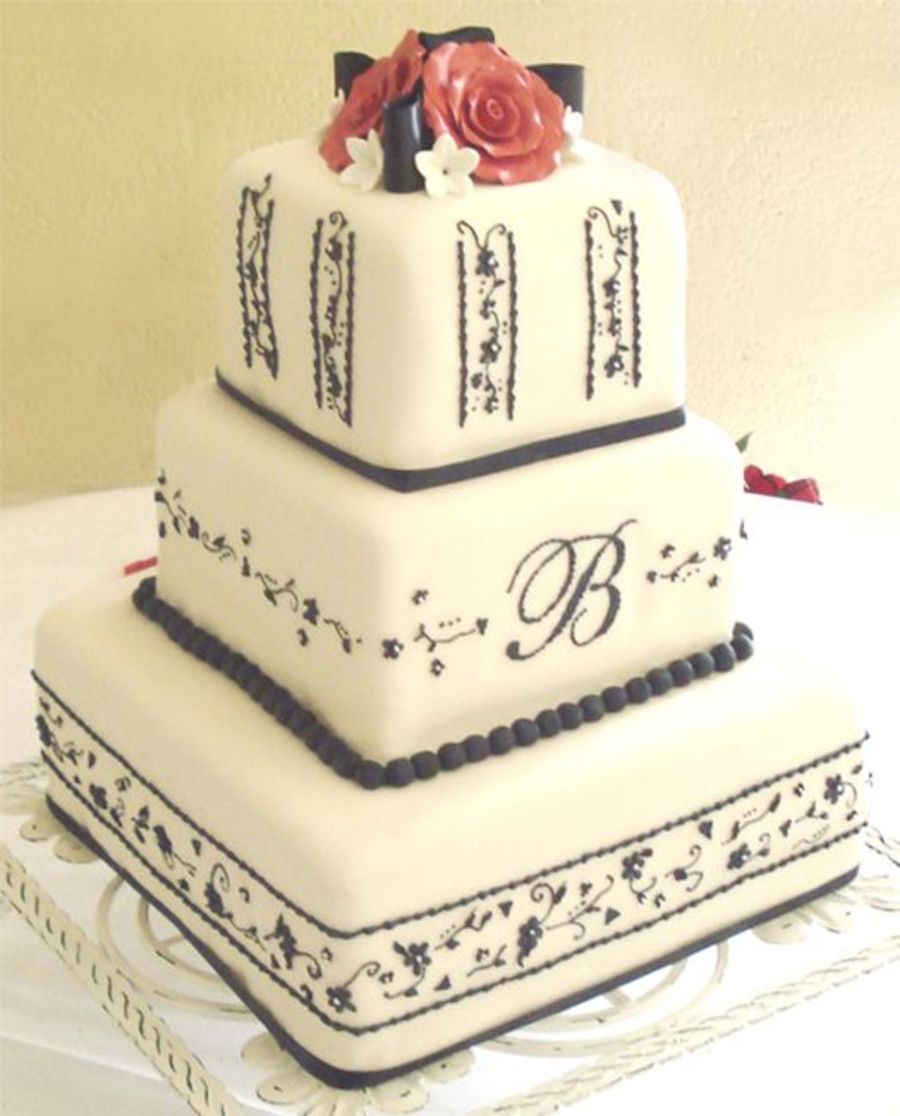 Beaded Monogram - CakeCentral.com