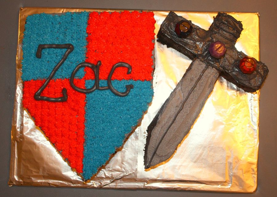 Sword & Shield Birthday Cake - CakeCentral.com
