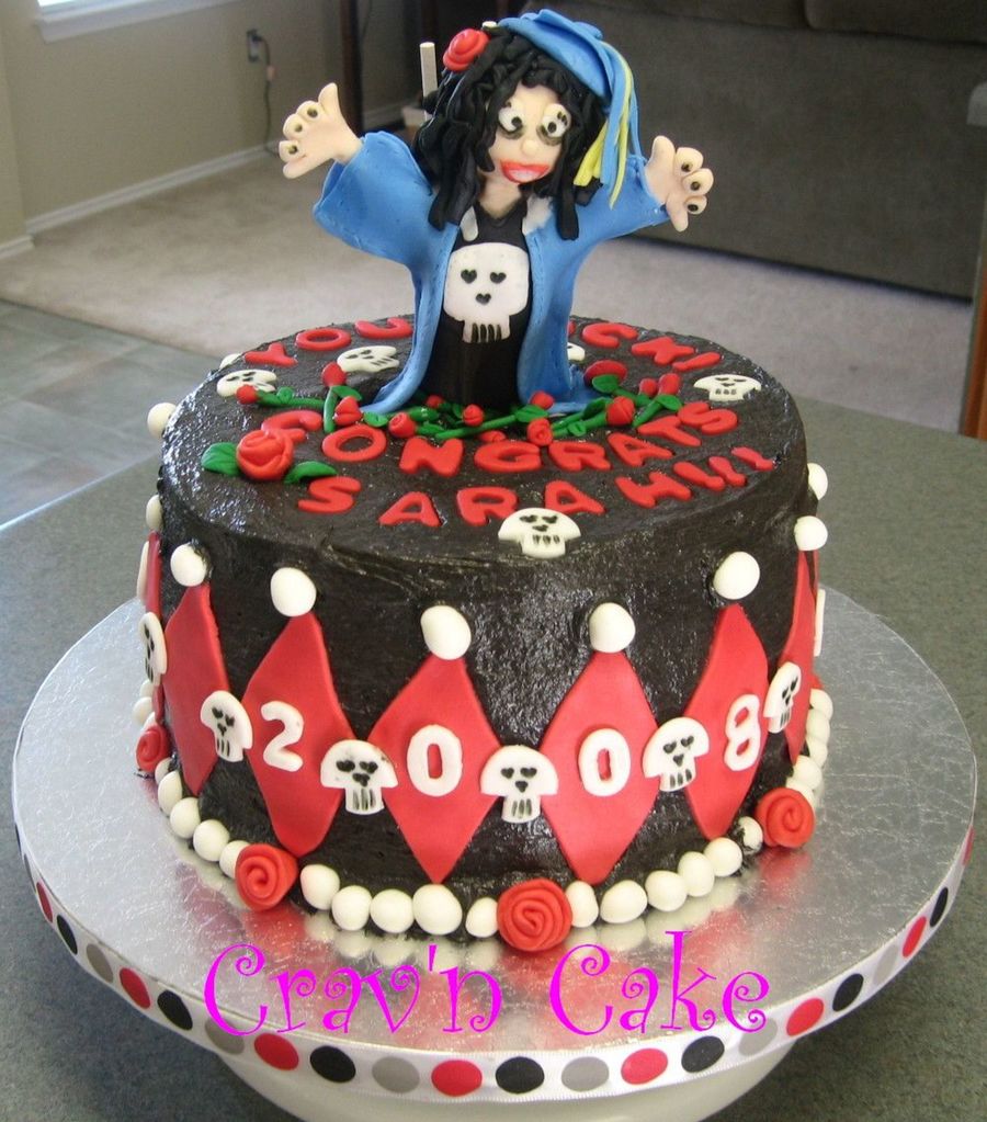 Goth Graduation Girl - CakeCentral.com