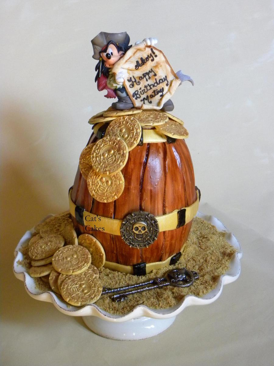 Mickey Pirate Rum Cask Birthday Cake - CakeCentral.com