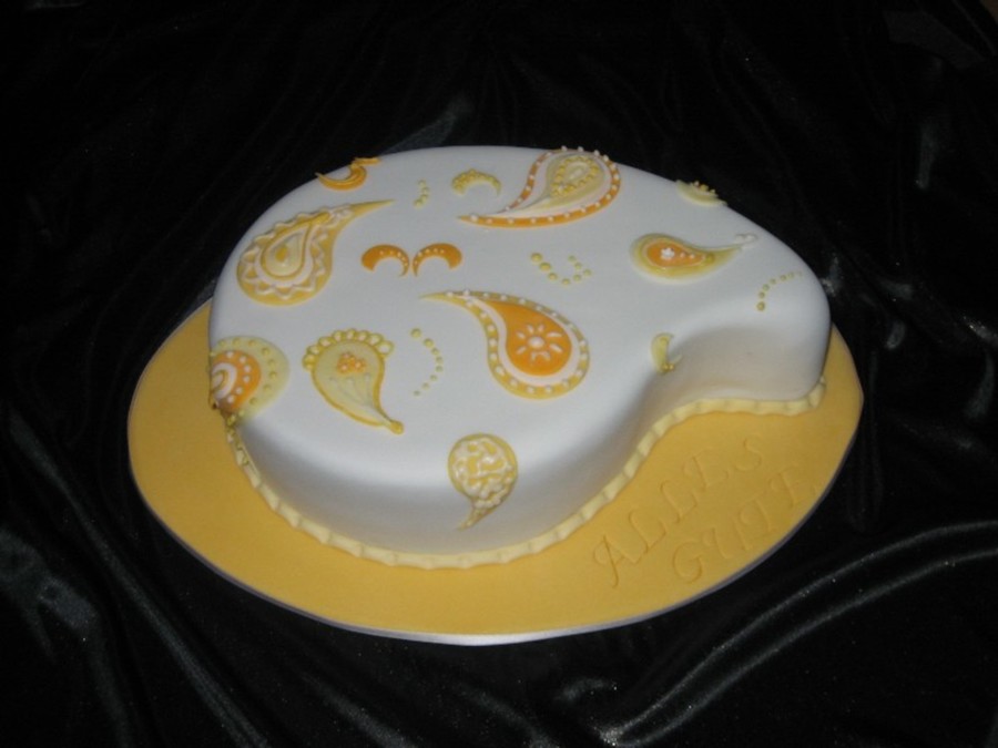 Paisley Cake With Paisley Pattern :o) - CakeCentral.com