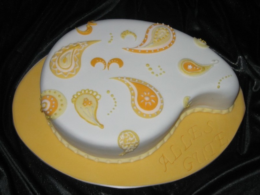 Paisley Cake With Paisley Pattern :o) - CakeCentral.com