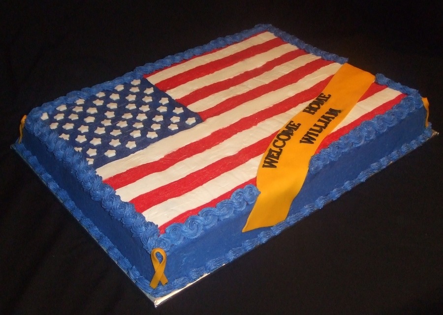 Welcome Home Flag - CakeCentral.com