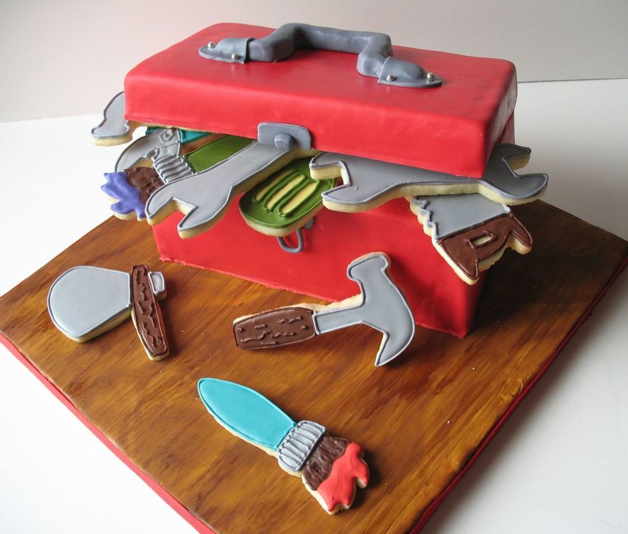 Tool Box Cake And Cookies - CakeCentral.com