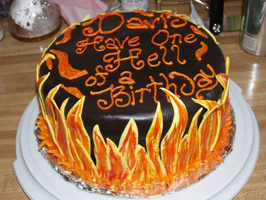 Flame Cake For Birthday - CakeCentral.com