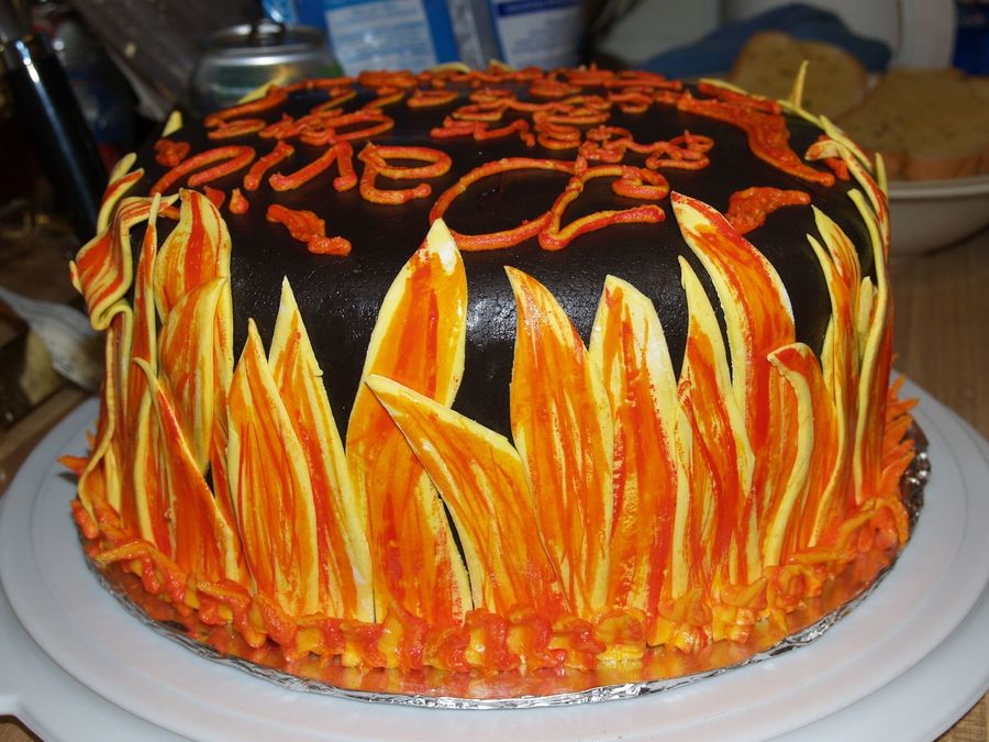 Flame Cake For Birthday - CakeCentral.com