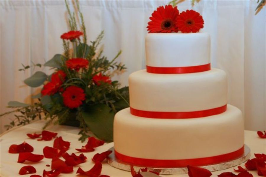 Simple Round White Wedding Cake - CakeCentral.com
