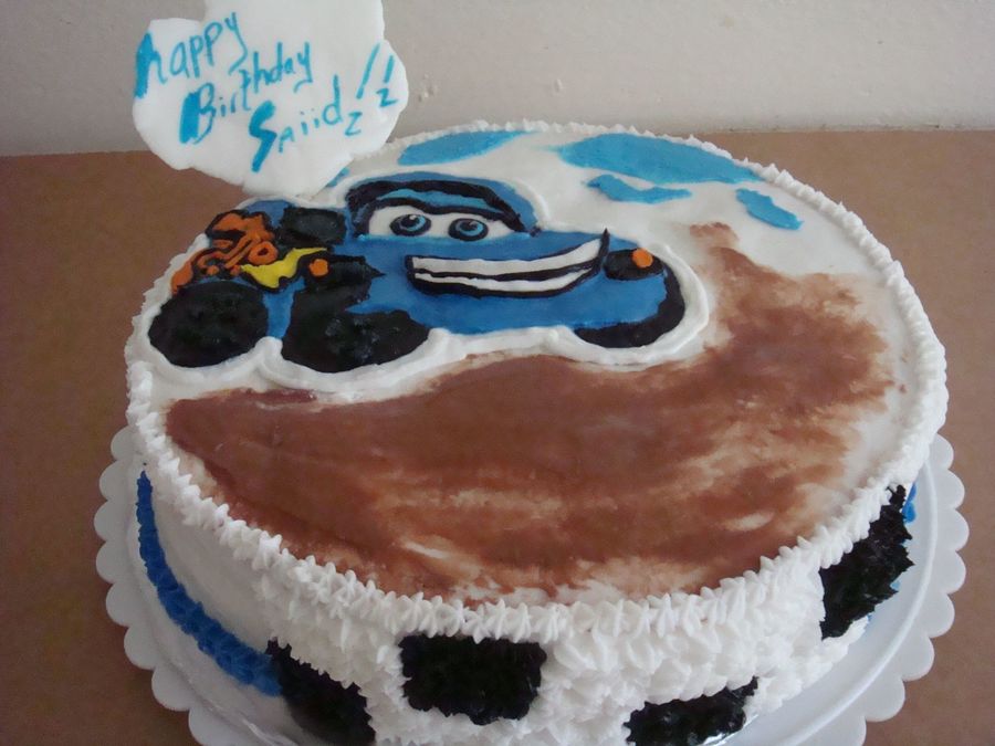 Blue "lightning Mcqueen" Car - CakeCentral.com