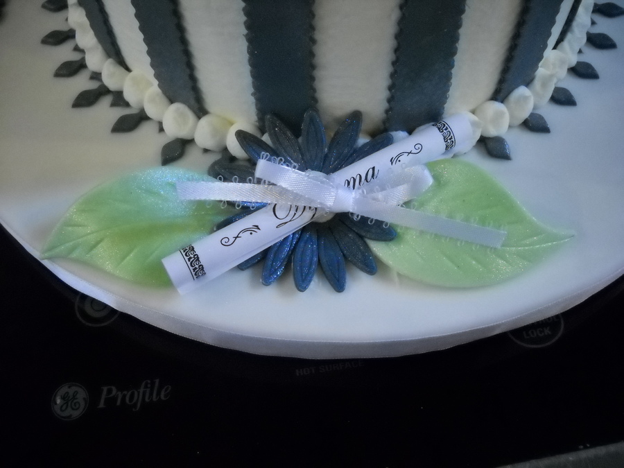 Navy Blue/white Graduation Cake - CakeCentral.com