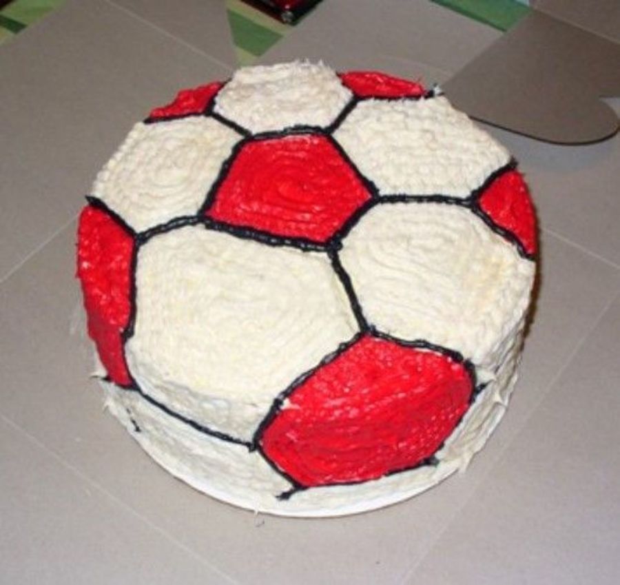 Red/white Soccer Ball - CakeCentral.com