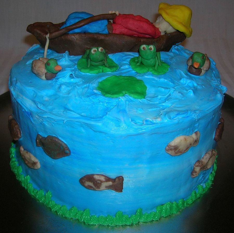 Fishing Pond Cake - CakeCentral.com