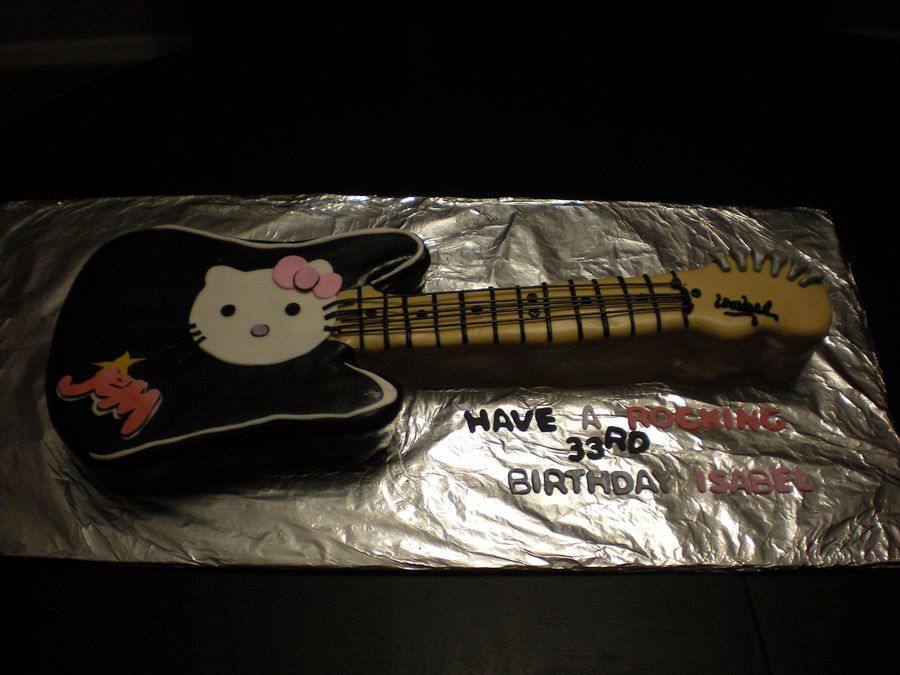 Hello Kitty/jem Guitar - CakeCentral.com