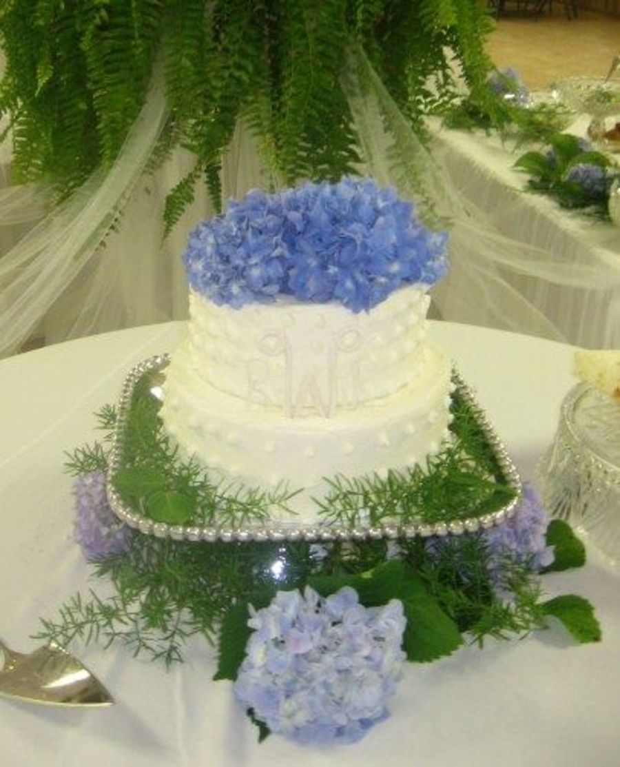 Hydrangeas & A Monogram - CakeCentral.com