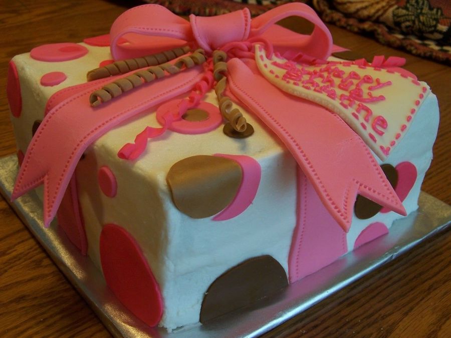 Pink Polka Dot Package - CakeCentral.com
