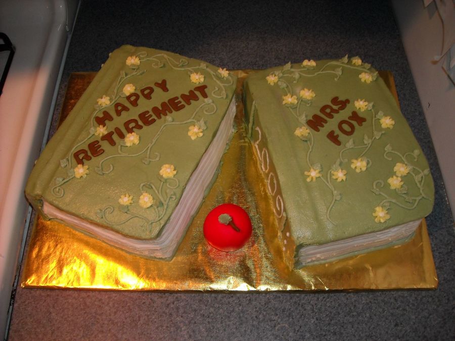 Teachers Retirement Book Cake - CakeCentral.com