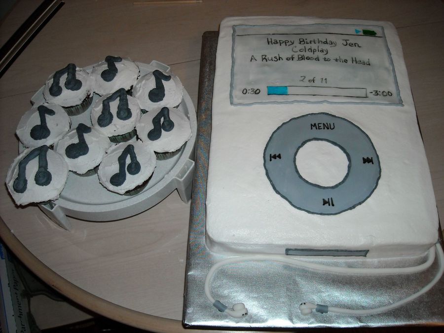 Ipod Cake And Music Notes Cupcakes - CakeCentral.com