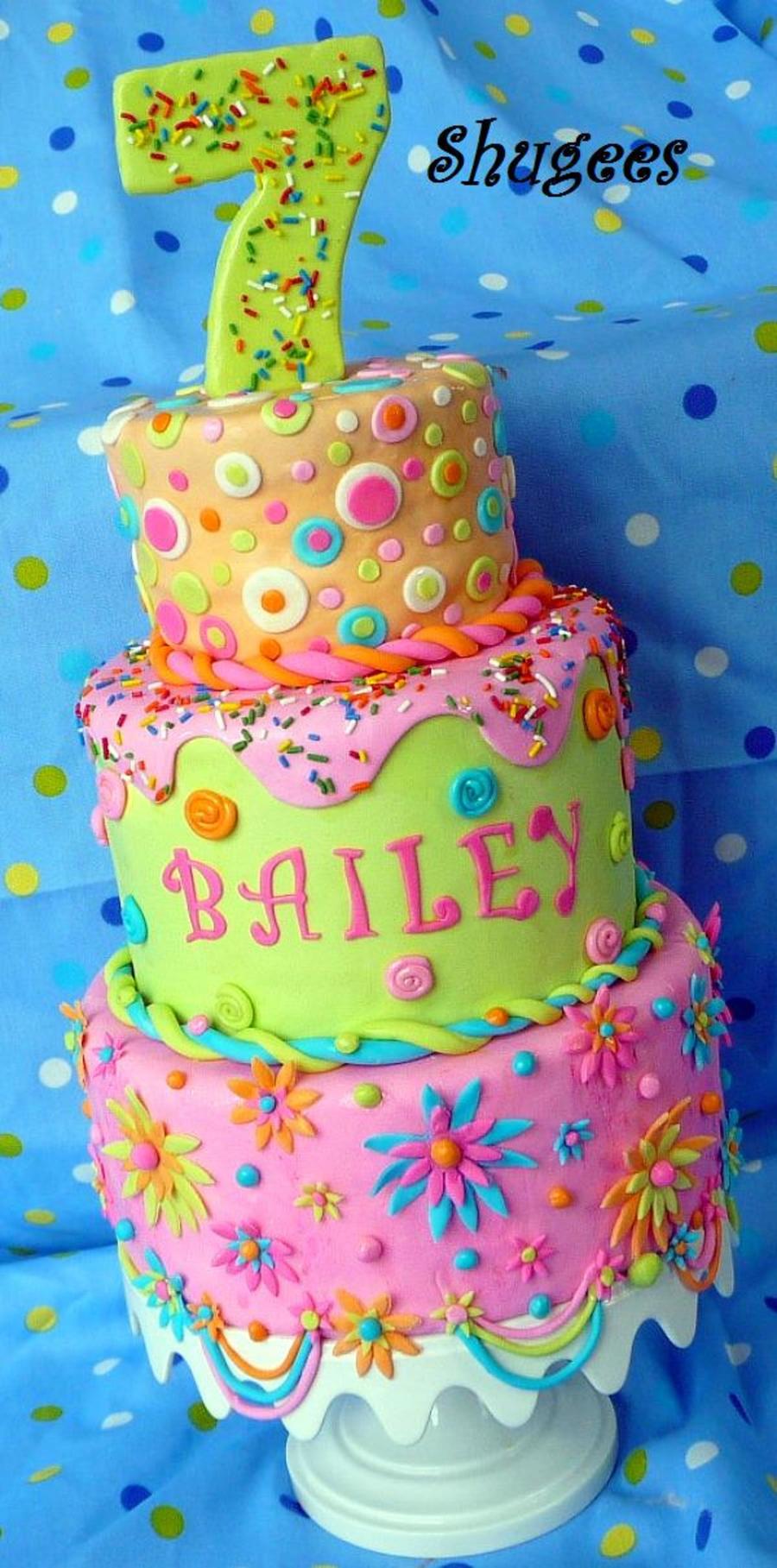 Funky Birthday Cake! - CakeCentral.com