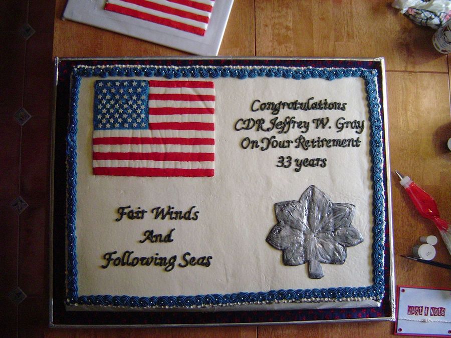 Navy Commander Retirement Cake - CakeCentral.com