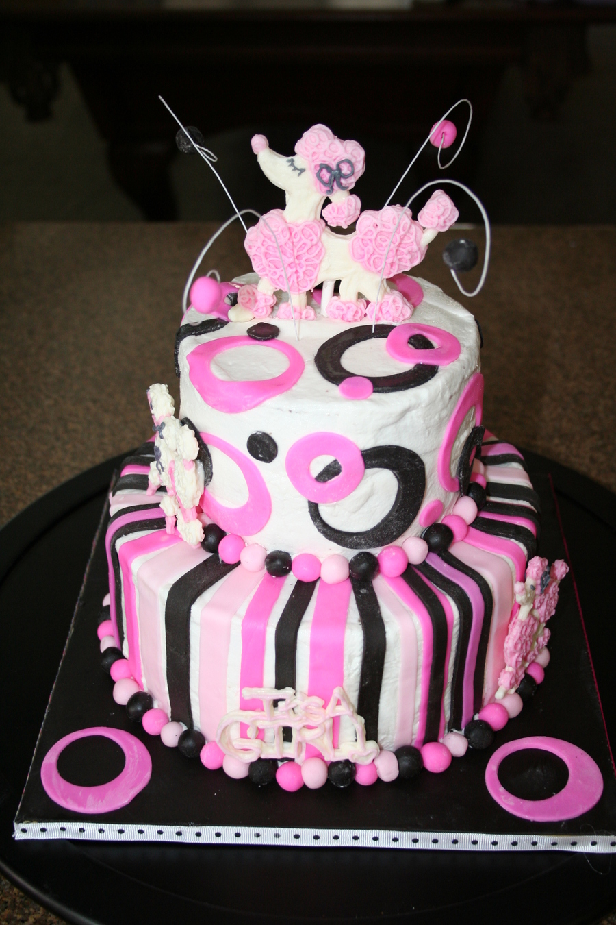 Pink Poodle Cake - CakeCentral.com