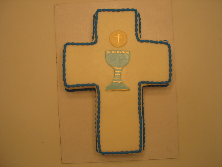 Cross First Communion Cake - CakeCentral.com
