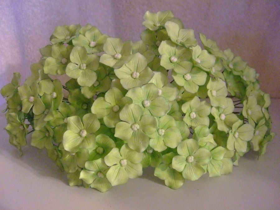 Green Gumpaste Hydrangeas - CakeCentral.com