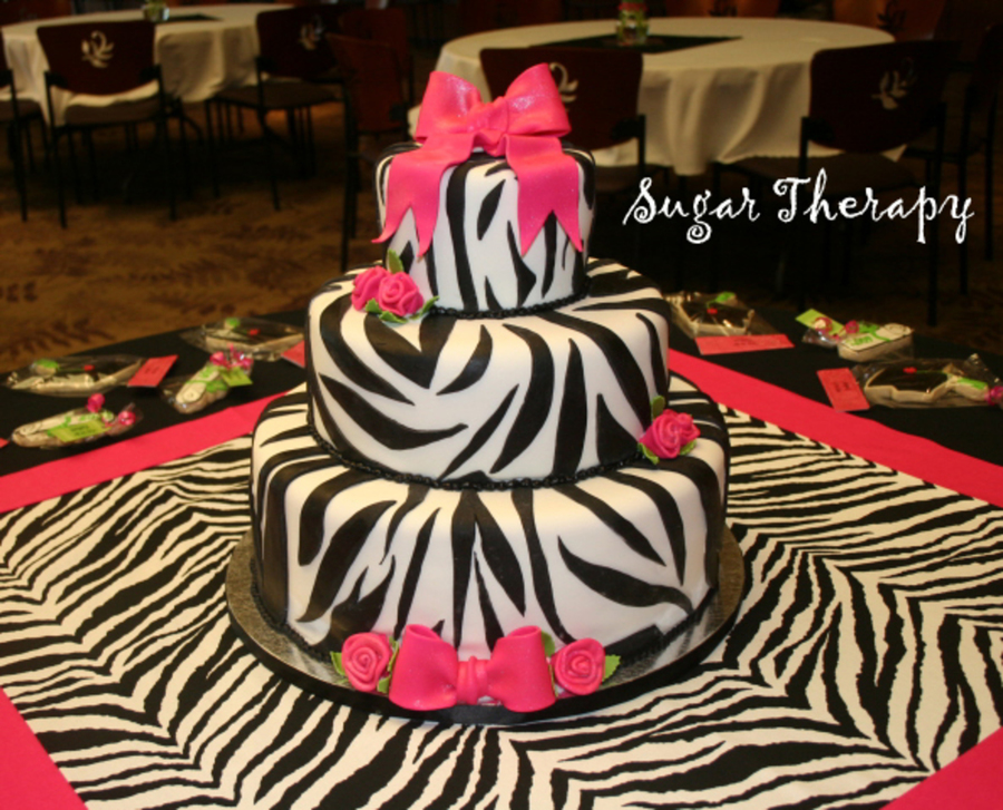 Zebra Graduation Cake - CakeCentral.com