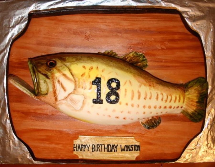 Big Mouth Bass Birthday Fish Cake - CakeCentral.com