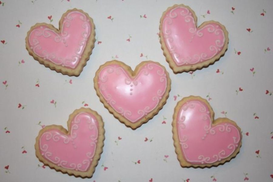 Scroll Heart Cookies - CakeCentral.com