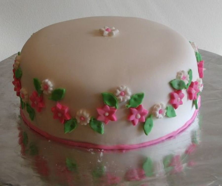 Fondant With Fondant Flowers - CakeCentral.com