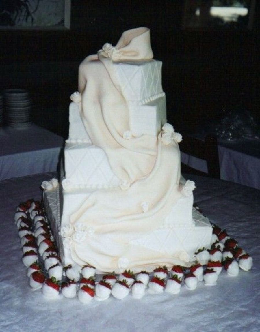 Squares With Fondant Draping - CakeCentral.com