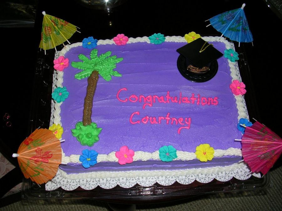 Luau Theme Graduation Cake - CakeCentral.com