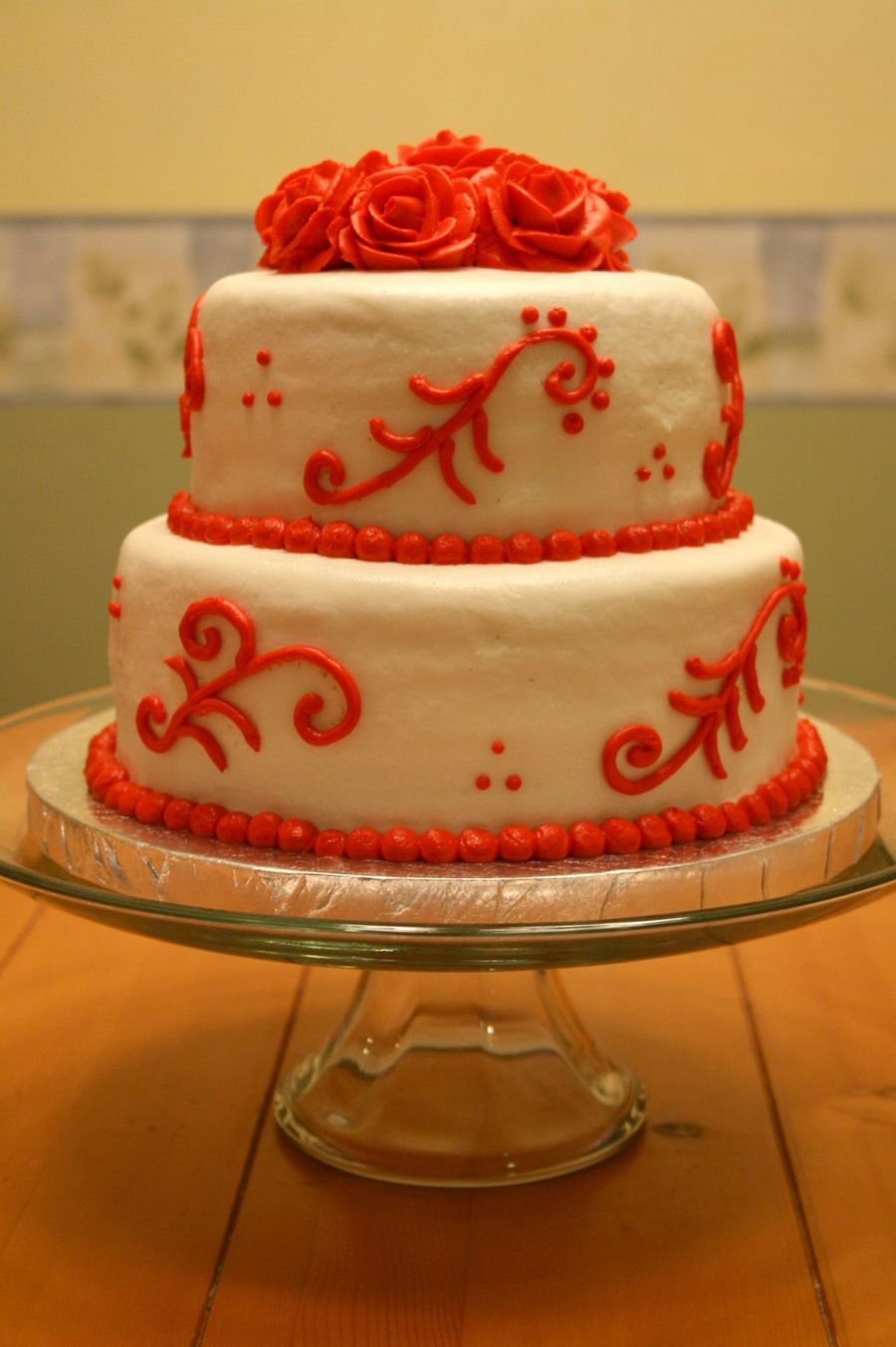 Red-Themed Wedding Cake - CakeCentral.com