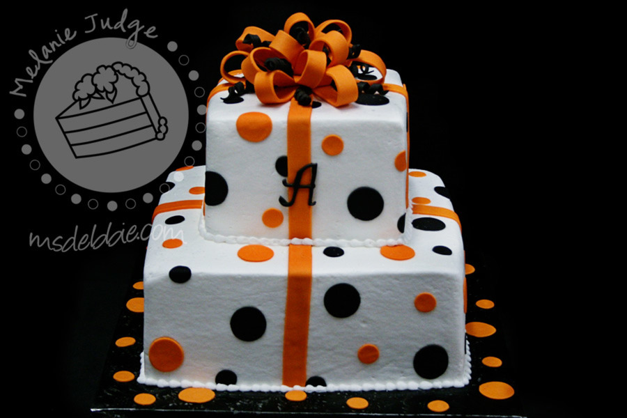 Orange & Black Graduation Cake - CakeCentral.com