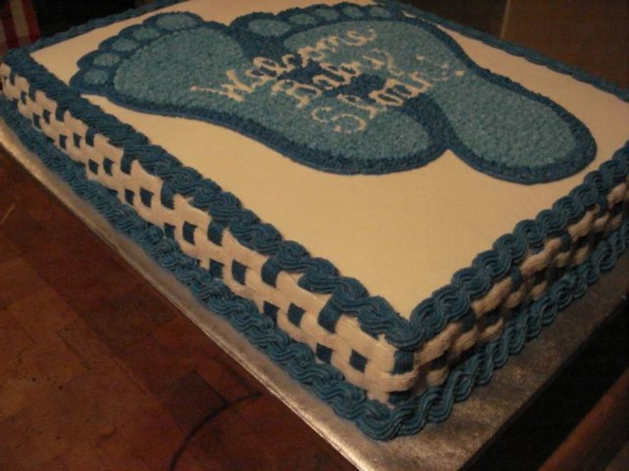 Baby Footprint Cake - Side View - CakeCentral.com