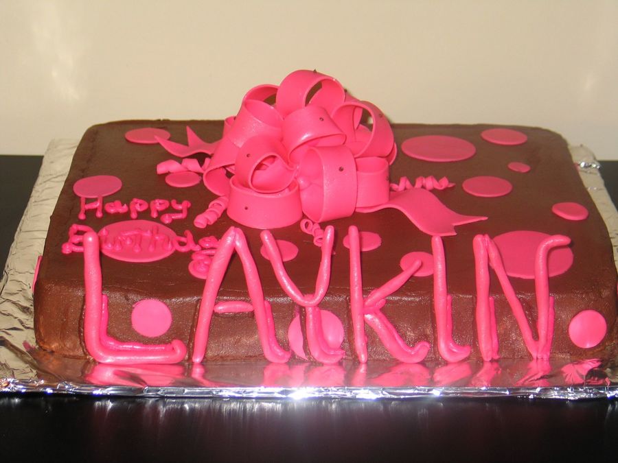 Birthday Cake With Bow - CakeCentral.com