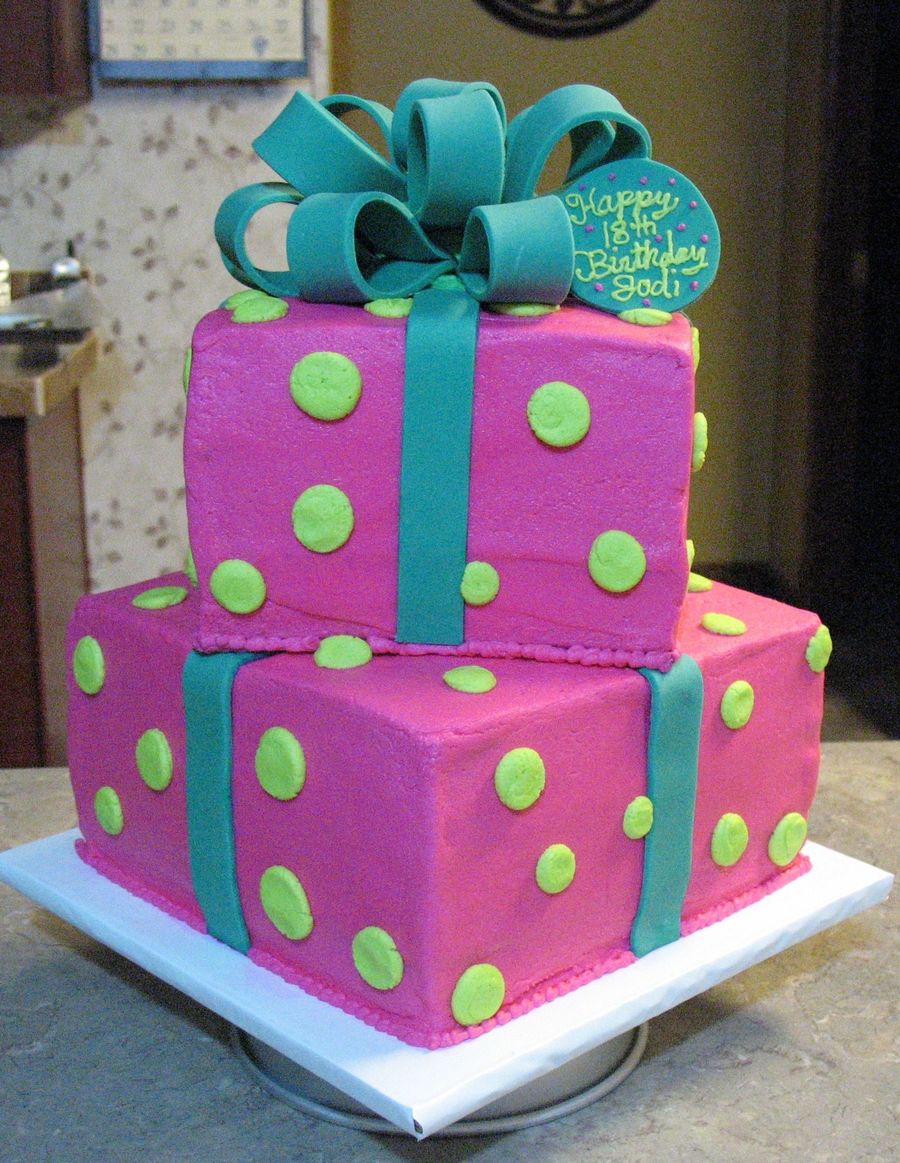 Two Tier Gift Box Cake - CakeCentral.com