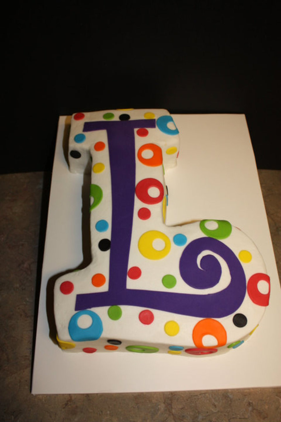 'l' Monogram Cake - CakeCentral.com