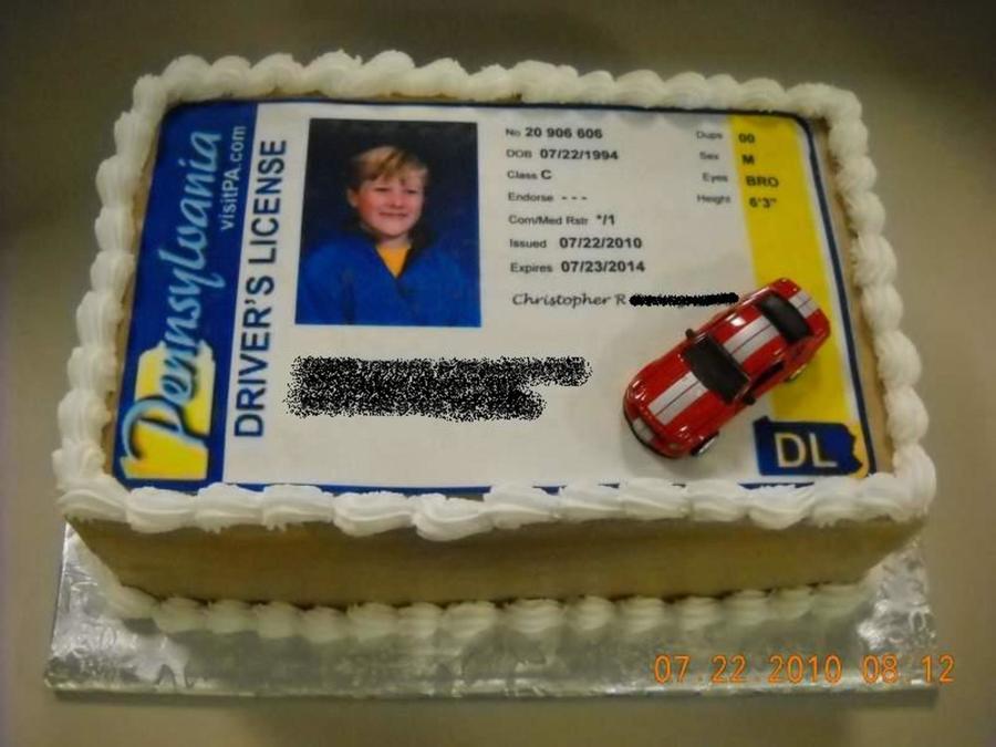 License Cake For 16Th Birthday - CakeCentral.com