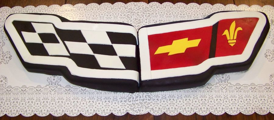 Corvette Logo Cake - CakeCentral.com